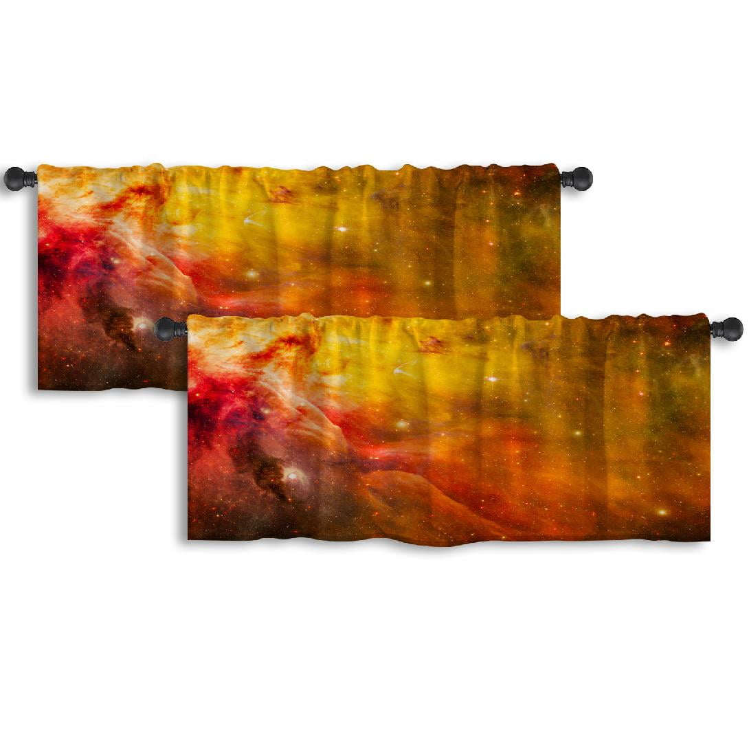 LALILO Kitchen Curtain Valance Colorful Watercolor Stain Rod Pocket ...