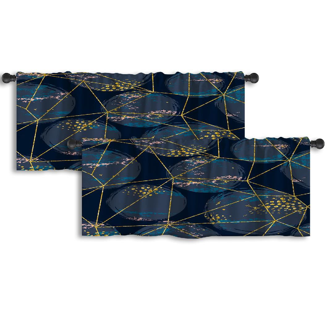 LALILO Kitchen Curtain Valance Cosmic Trendy Glitter And Rod Pocket ...