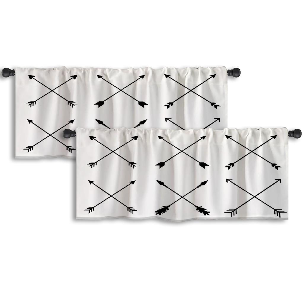 LALILO Kitchen Curtain Valance Cross Arrows Arrows Boho Tribal Rod ...