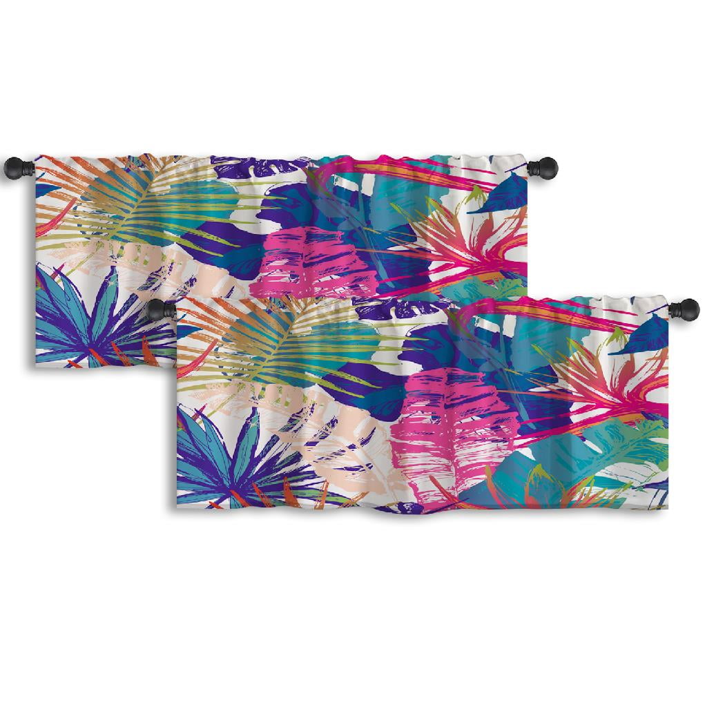 LALILO Kitchen Curtain Valance Cute Baby Rabbit Animal Forest Rod ...