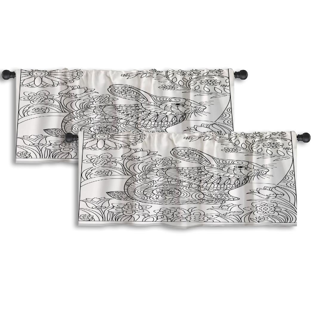 LALILO Kitchen Curtain Valance Cute Calendar 2019 With Animals Rod ...