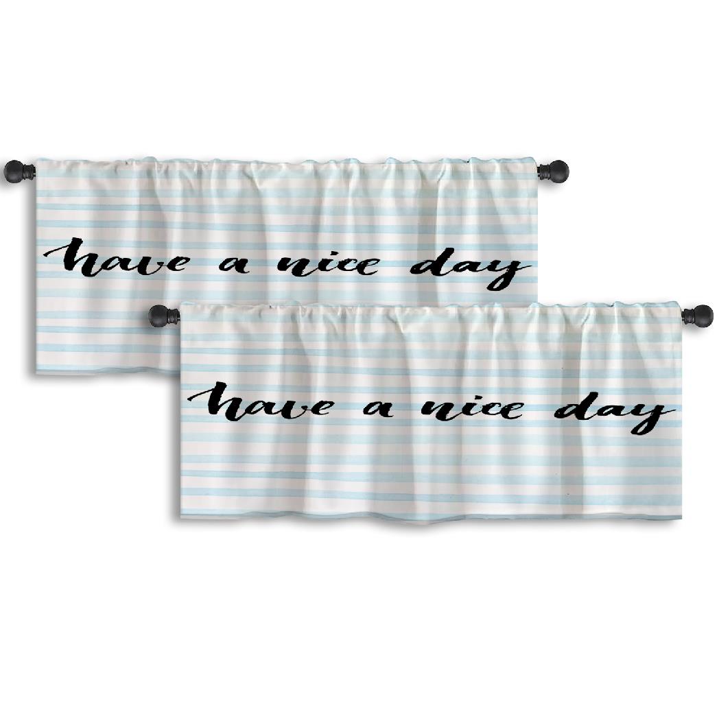 LALILO Kitchen Curtain Valance Day Lettering And Rod Pocket Window ...