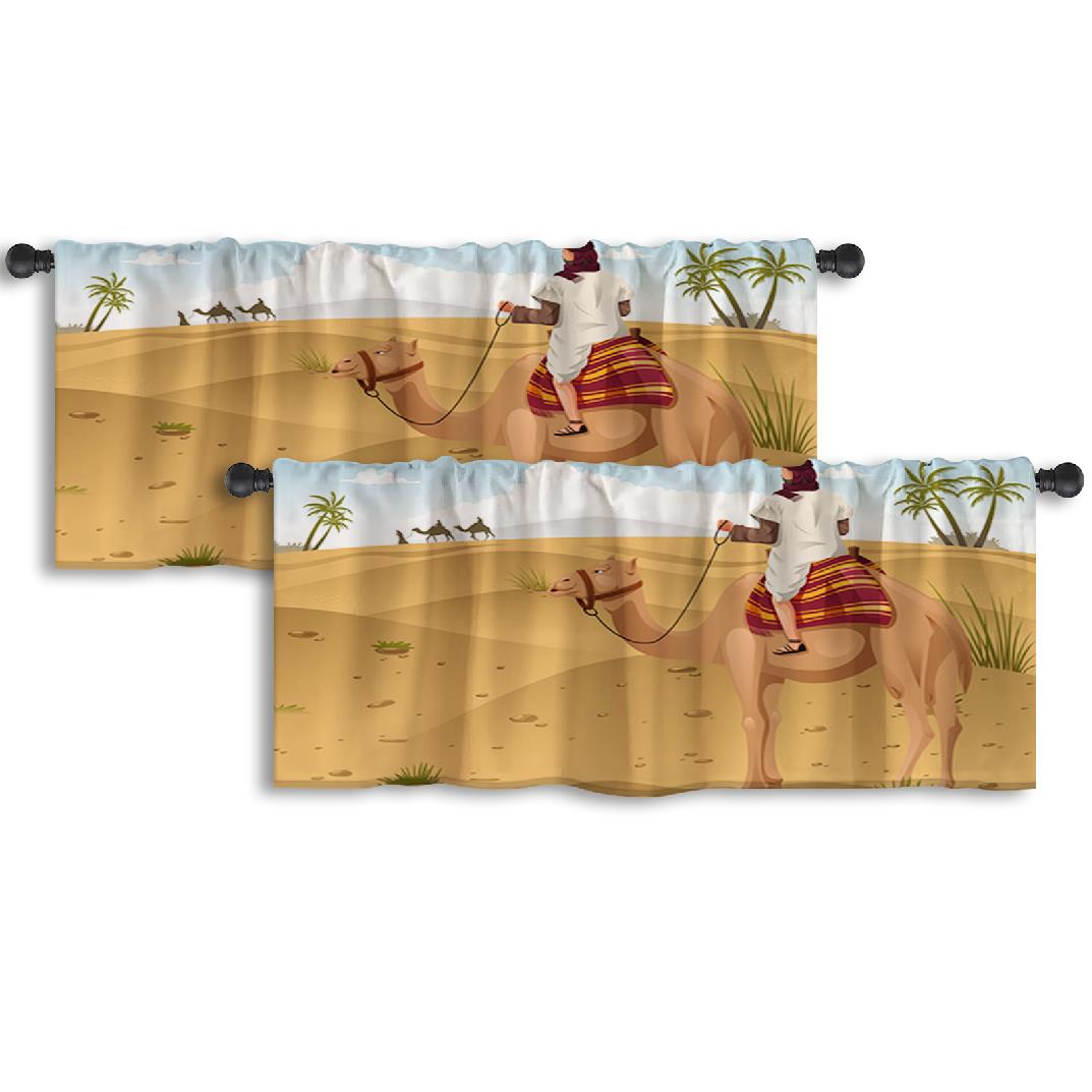 LALILO Kitchen Curtain Valance Desert Desert Camel Animal Hot Rod ...