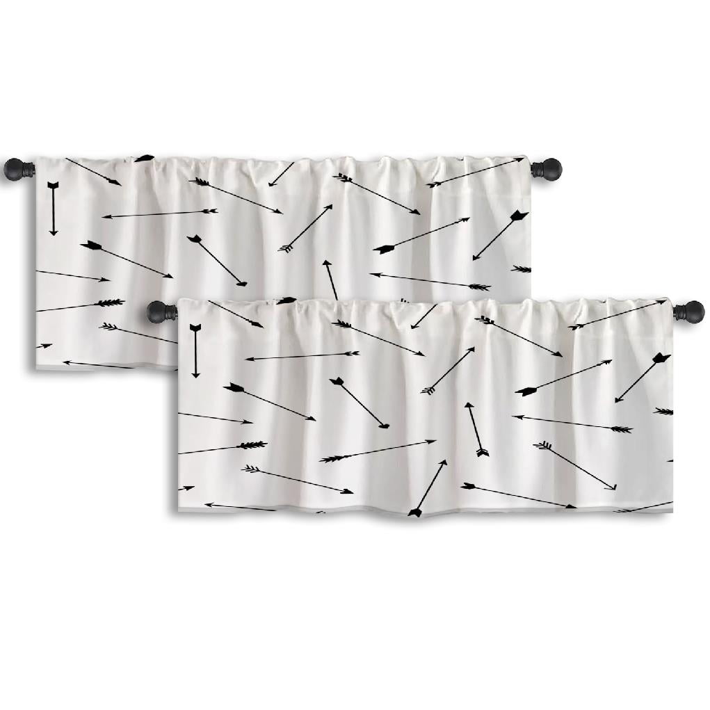 LALILO Kitchen Curtain Valance Ethnic With Arrows Tribal Rod Pocket ...
