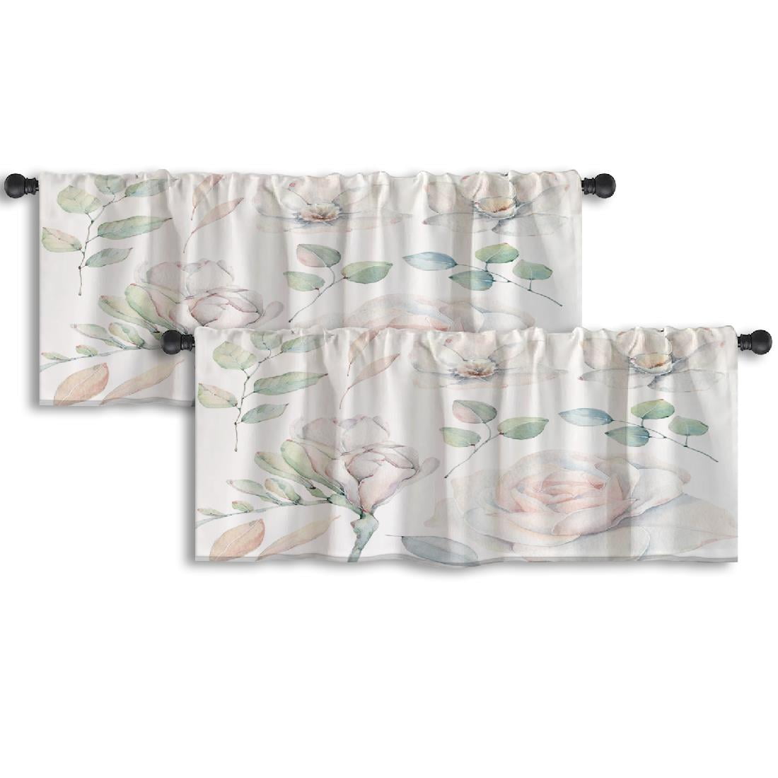 LALILO Kitchen Curtain Valance Firefly Flying Forest Night Rod Pocket ...