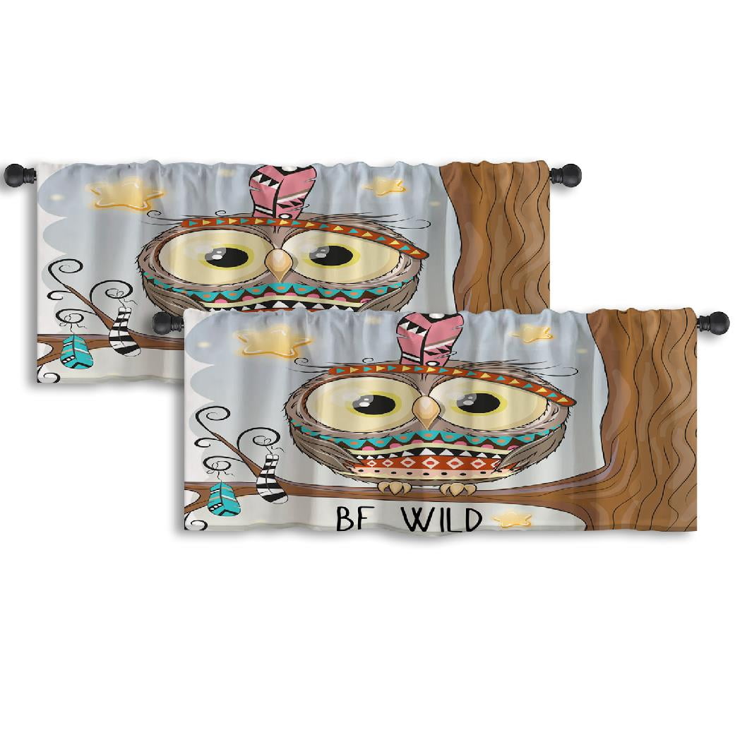 LALILO Kitchen Curtain Valance Flying Fish Animal Scratch Rod Pocket ...