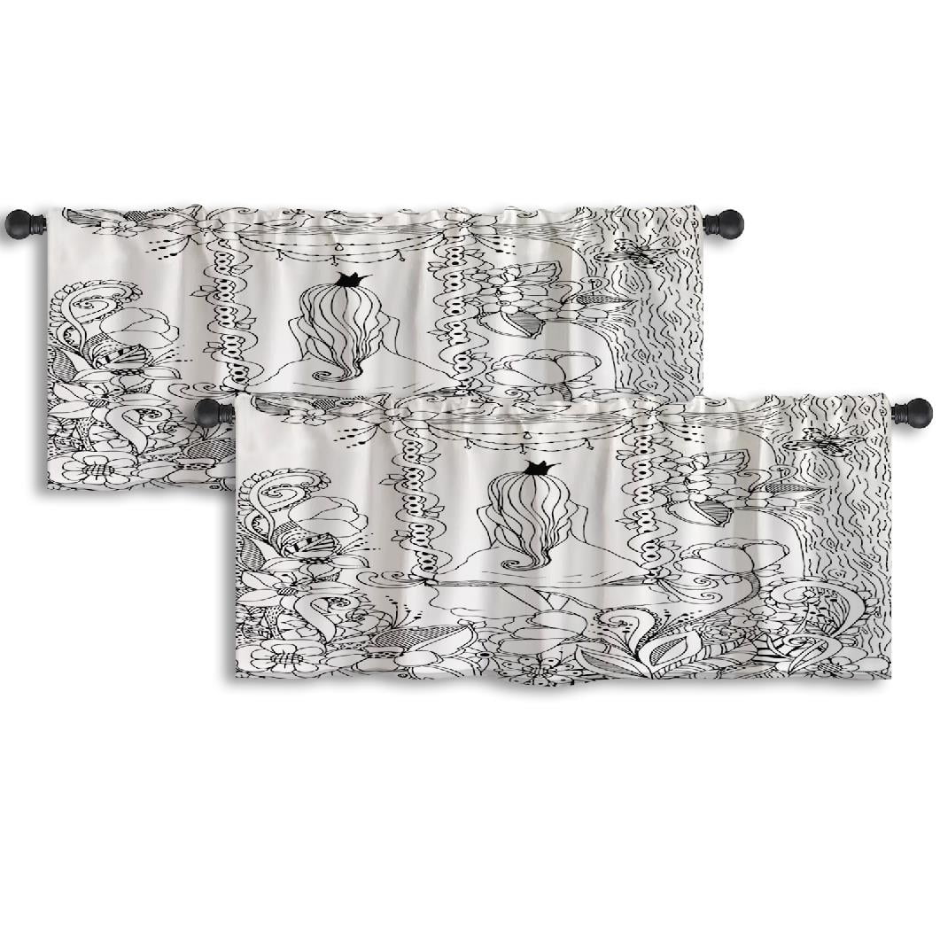 LALILO Kitchen Curtain Valance Girl Princess Swing Wood Frame Rod ...