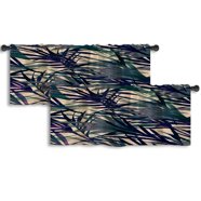 No. 918 Mariela Floral Trim Semi-Sheer Rod Pocket Kitchen Curtain Set ...