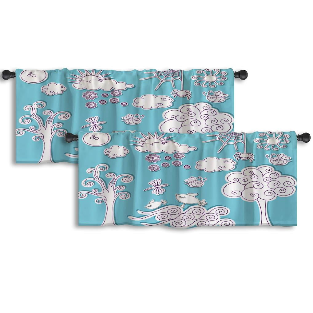 LALILO Kitchen Curtain Valance Green Splash Colorful Rod Pocket Window ...