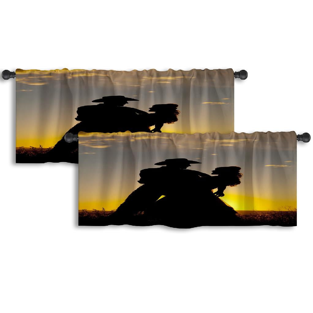 LALILO Kitchen Curtain Valance High Satellite Berry Island Rod Pocket ...