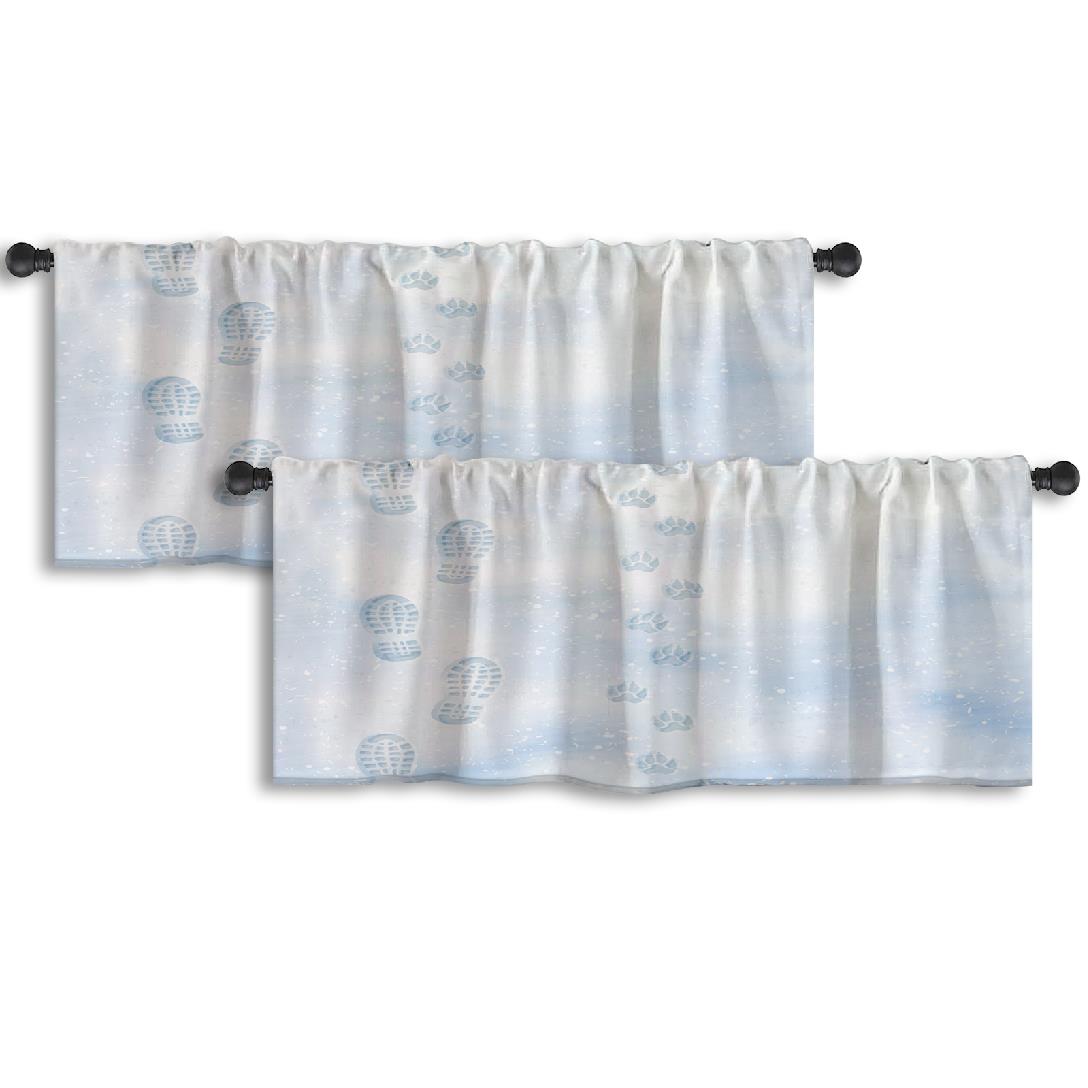 LALILO Kitchen Curtain Valance Human And Dog Surface Rod Pocket Window ...