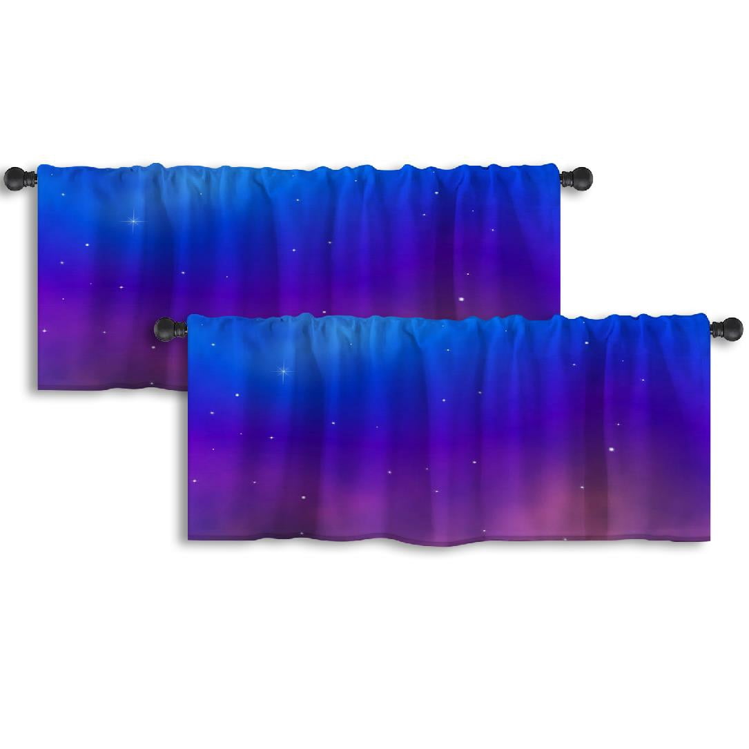 LALILO Kitchen Curtain Valance Human Head Space Nasa Brain Rod Pocket ...