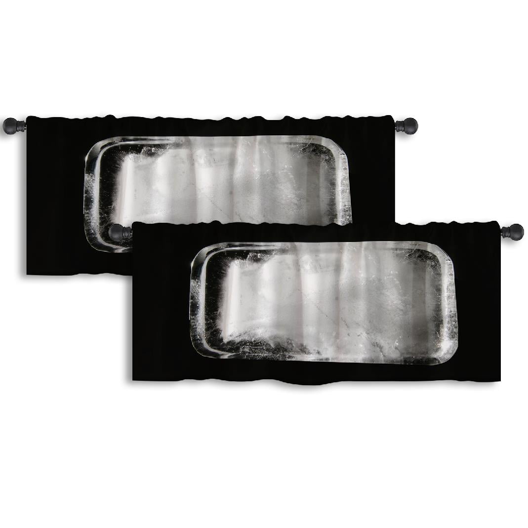 LALILO Kitchen Curtain Valance Ice Block Ice Water Frozen Rod Pocket ...