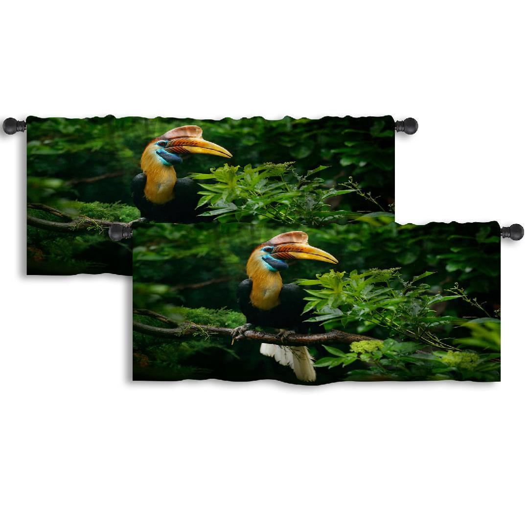 LALILO Kitchen Curtain Valance Indonesia Beautiful Jungle Rod Pocket ...