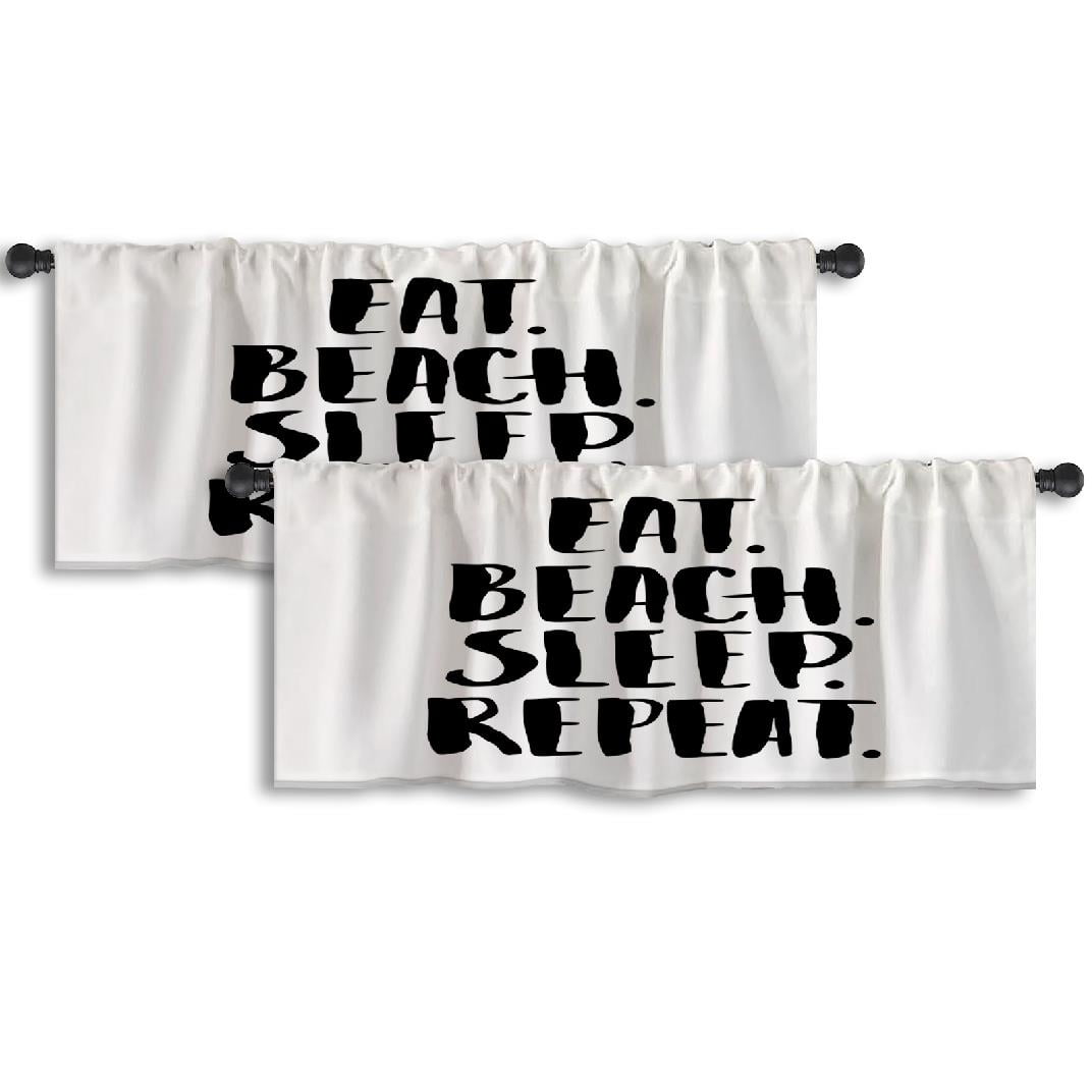 LALILO Kitchen Curtain Valance Inspirational Quote Ink Rod Pocket ...