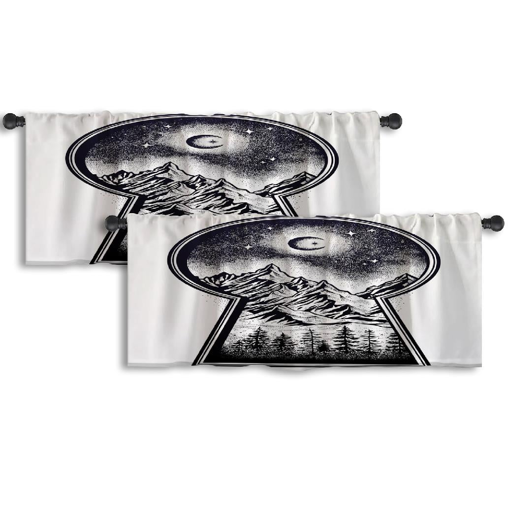 LALILO Kitchen Curtain Valance Keyhole With Vintage Nature Rod Pocket ...