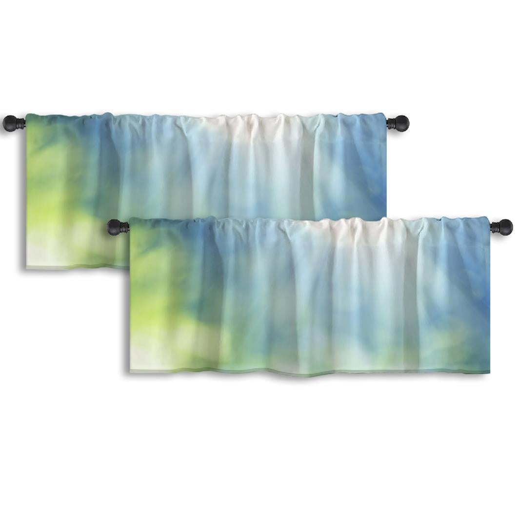 LALILO Kitchen Curtain Valance Natural With Sun Rays Sky Rod Pocket ...