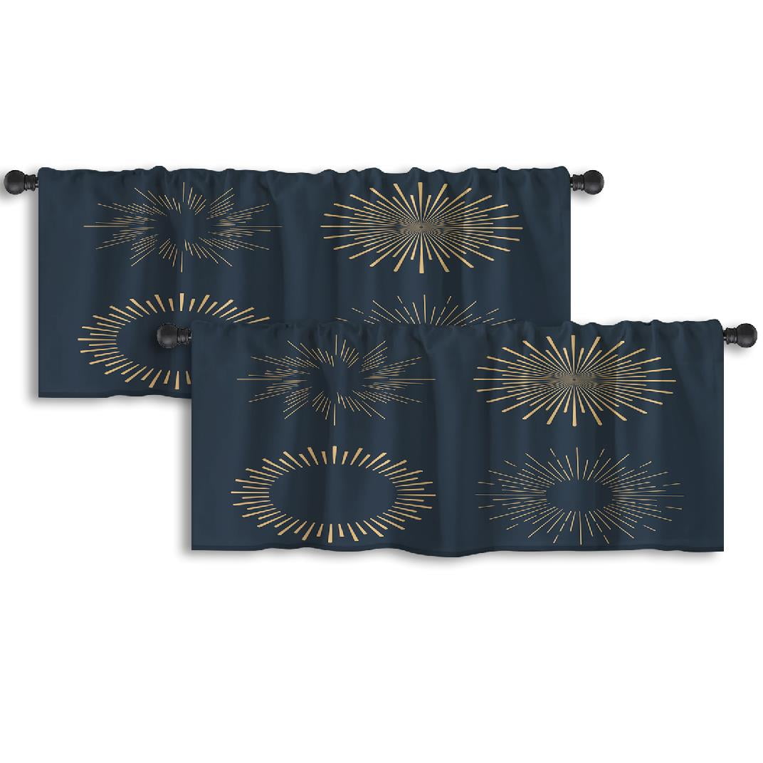 LALILO Kitchen Curtain Valance Nebulae Nasa Space Moon Galaxy Rod ...