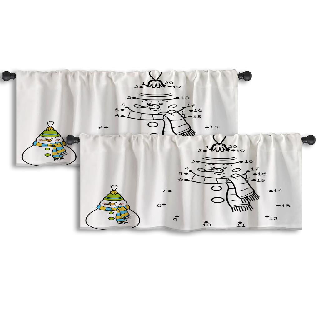 LALILO Kitchen Curtain Valance Numbers Game Education Dot Dot Rod ...