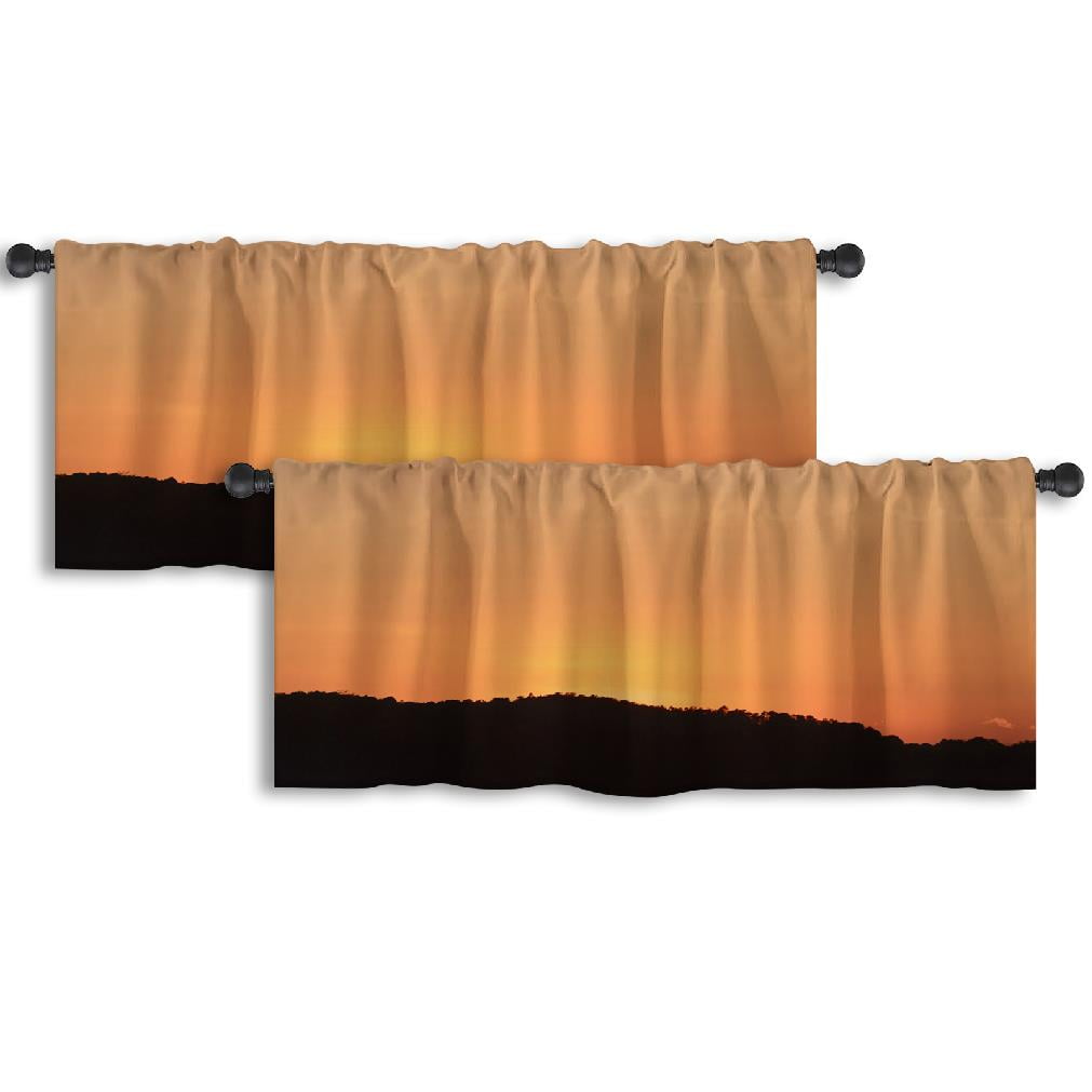 LALILO Kitchen Curtain Valance Old Compass Vintage Map Rod Pocket ...