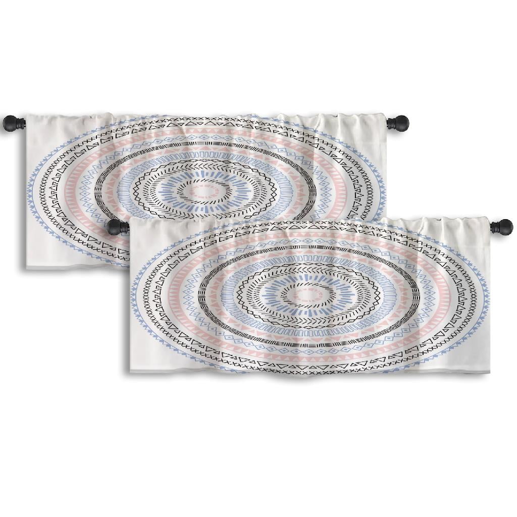 LALILO Kitchen Curtain Valance Ornamental Round Lace Circle Rod Pocket ...