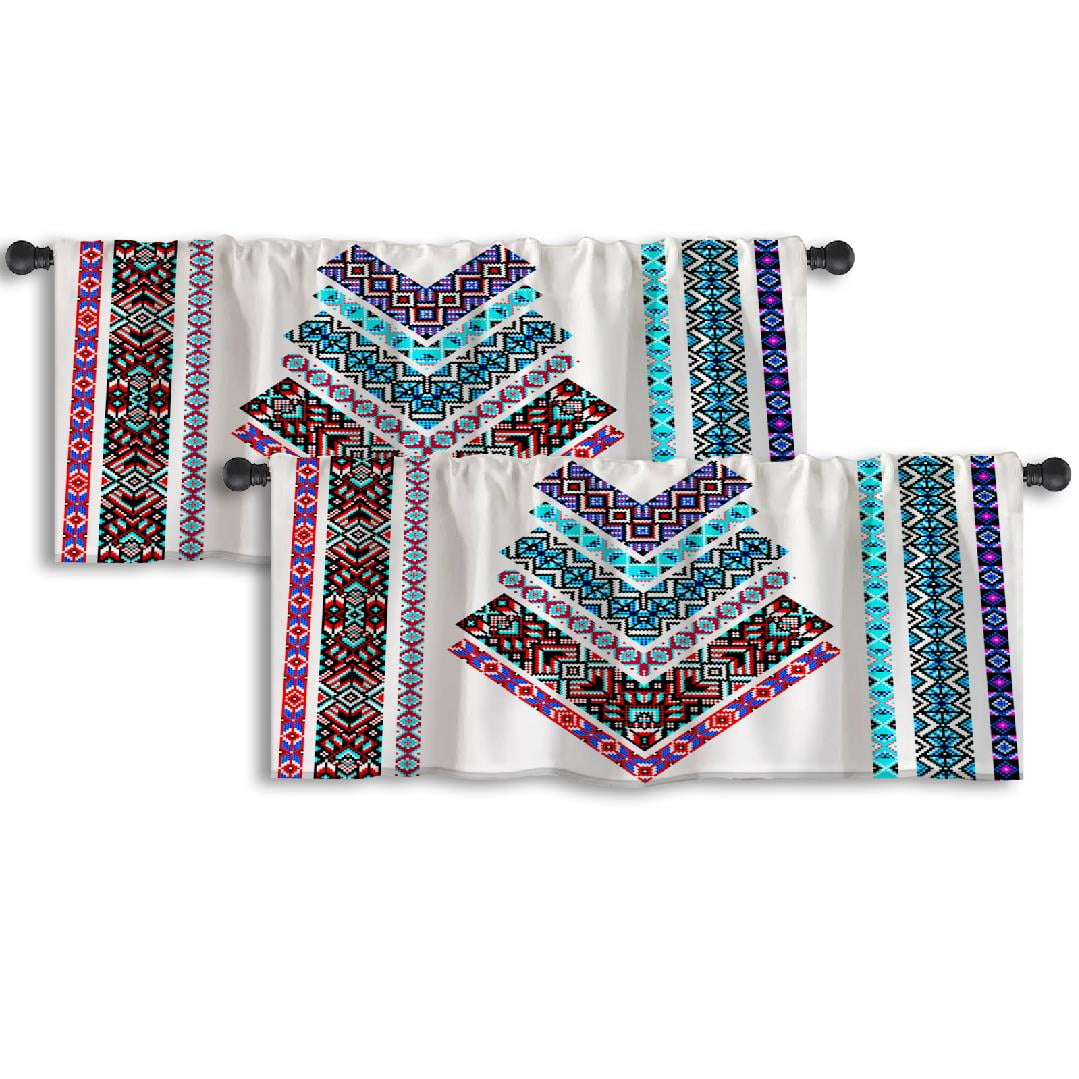 LALILO Kitchen Curtain Valance Patchwork Patchwork Corner Rod Pocket ...