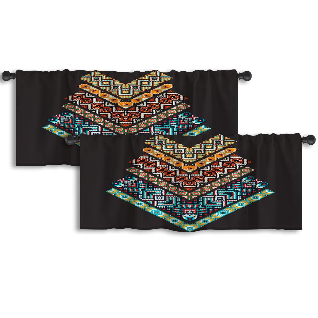 LALILO Kitchen Curtain Valance Patchwork Patchwork Corner Rod Pocket ...