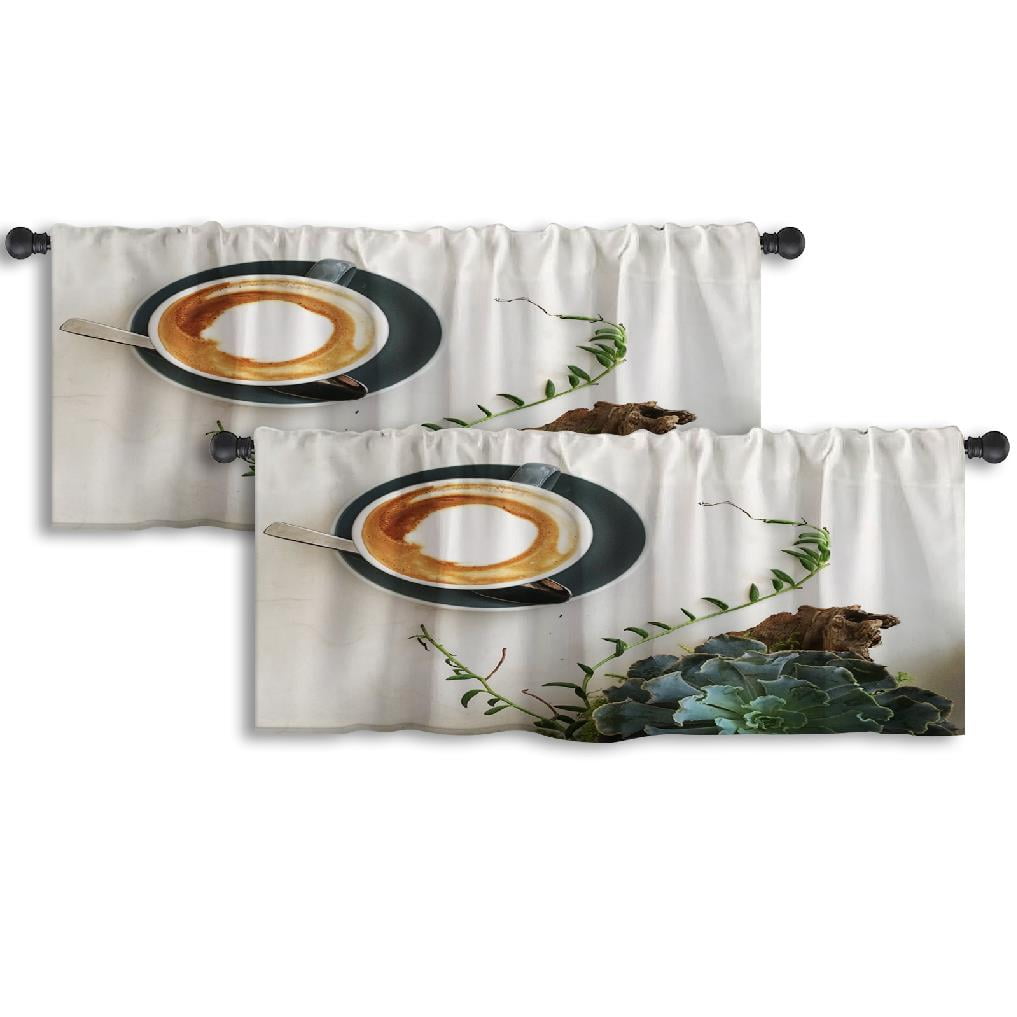 LALILO Kitchen Curtain Valance Planet Computer Artwork Fantasy Rod ...