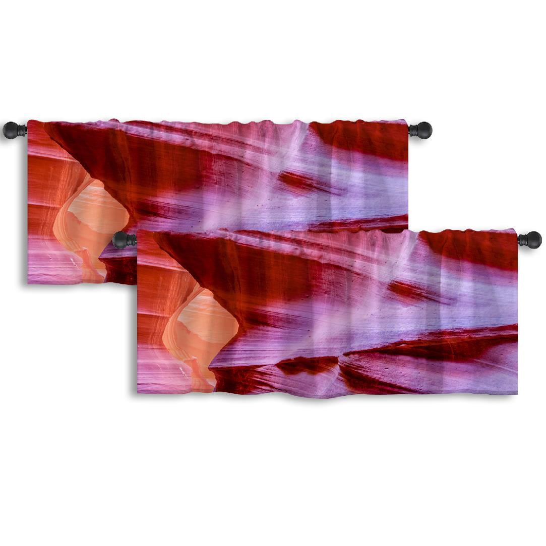 LALILO Kitchen Curtain Valance Rock National Park Tanzania Rod Pocket ...
