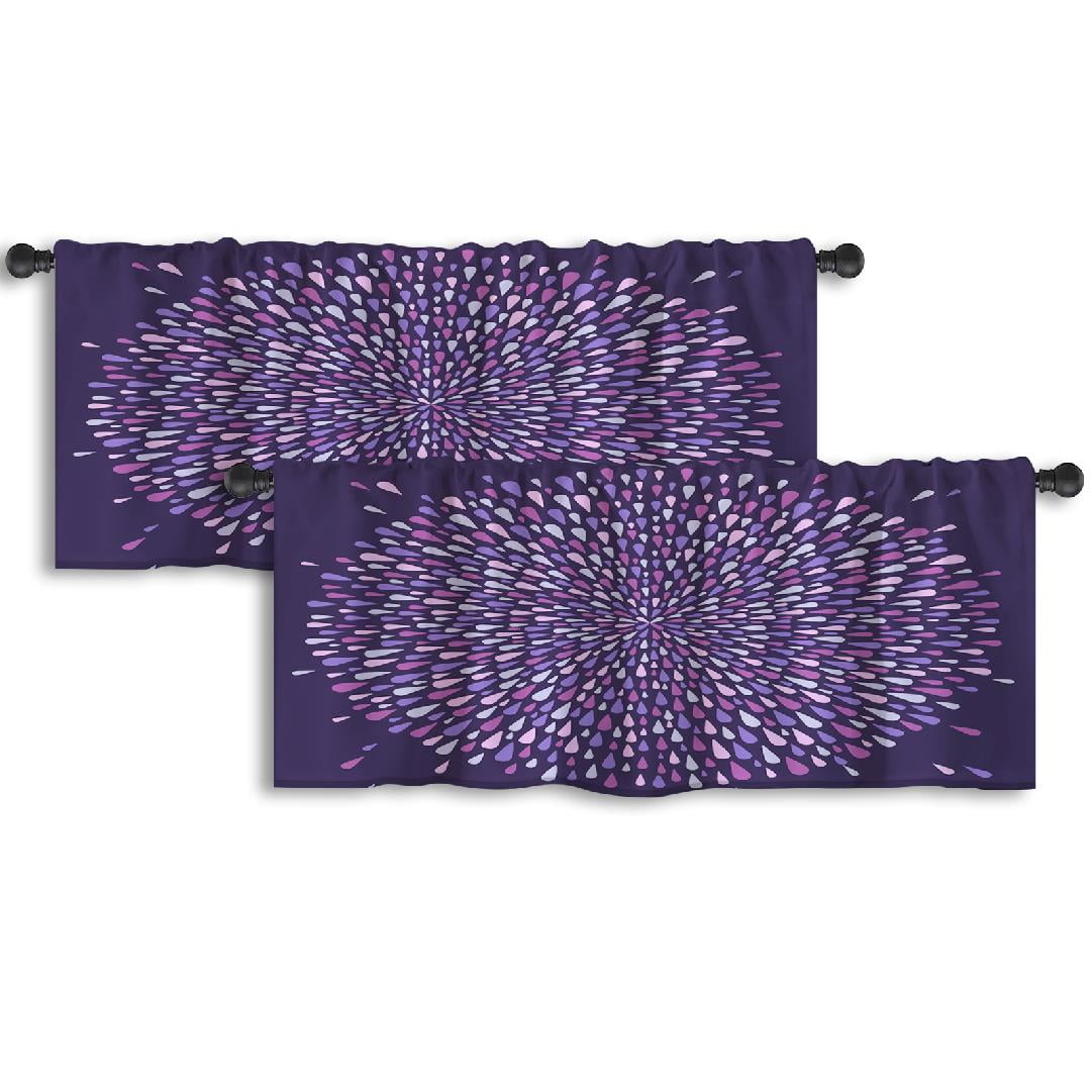 LALILO Kitchen Curtain Valance Round Shape Magic Circle Uneven Rod ...