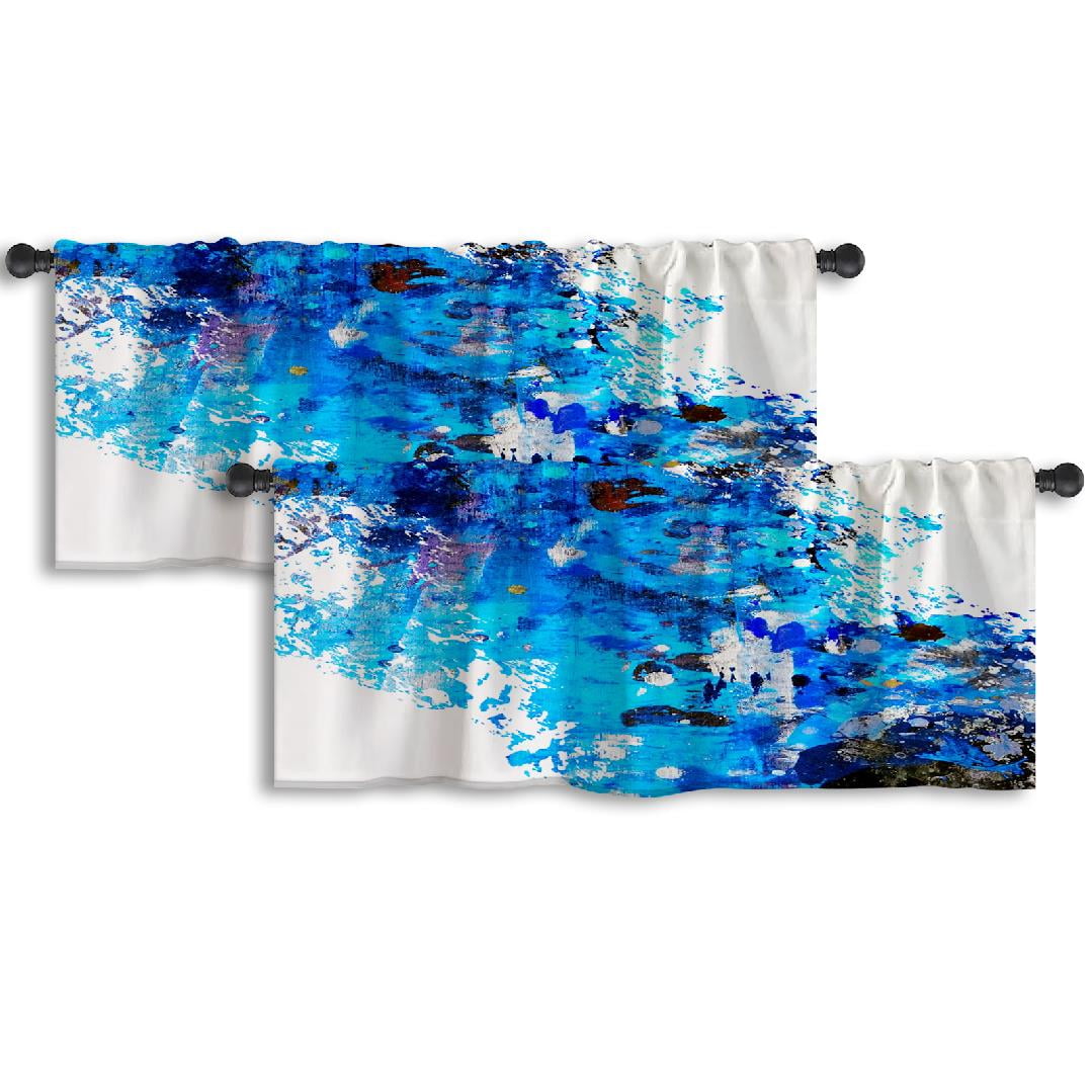 LALILO Kitchen Curtain Valance Round Shape Orange Color Sun Rod Pocket ...