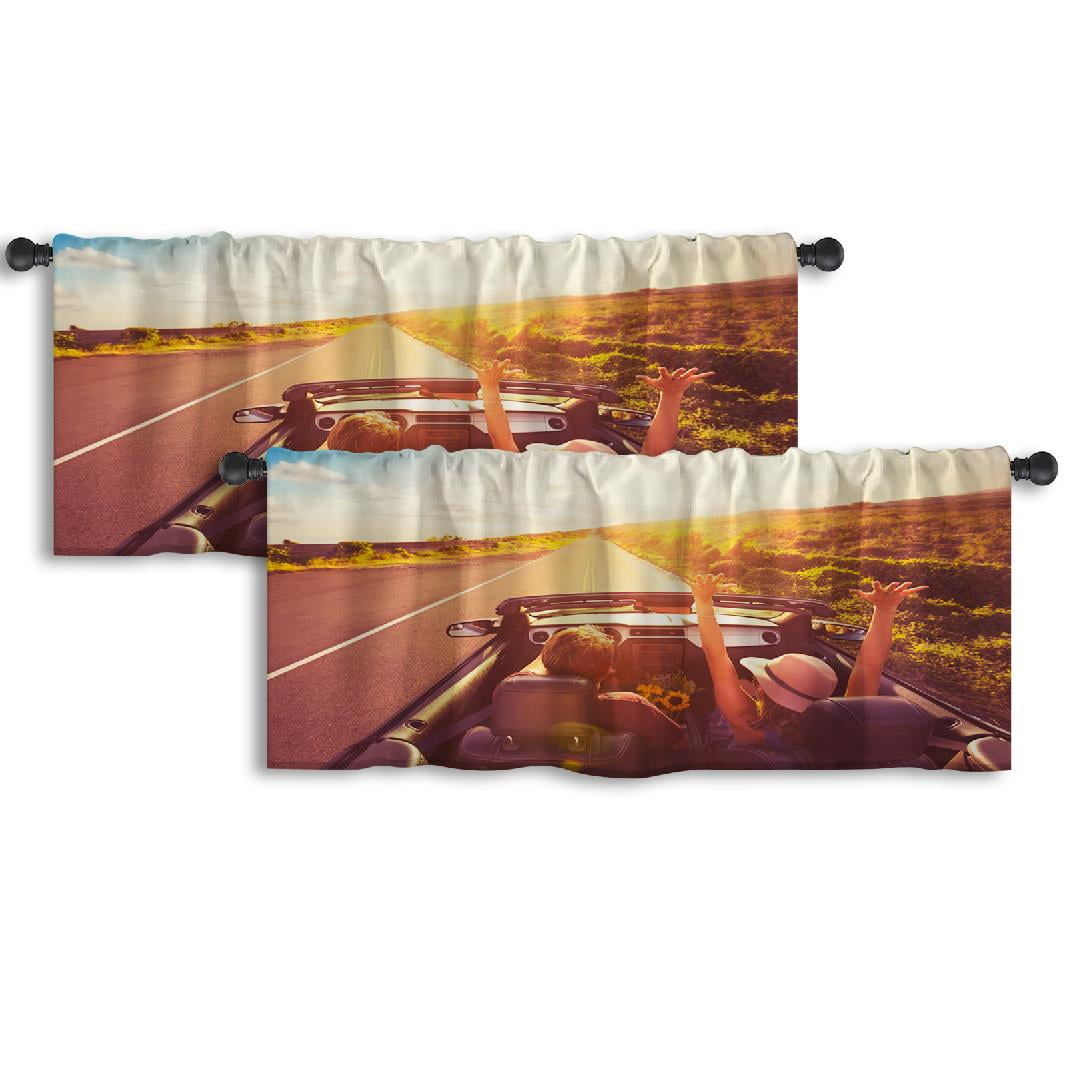 LALILO Kitchen Curtain Valance Round Sphere Water White Water Rod ...