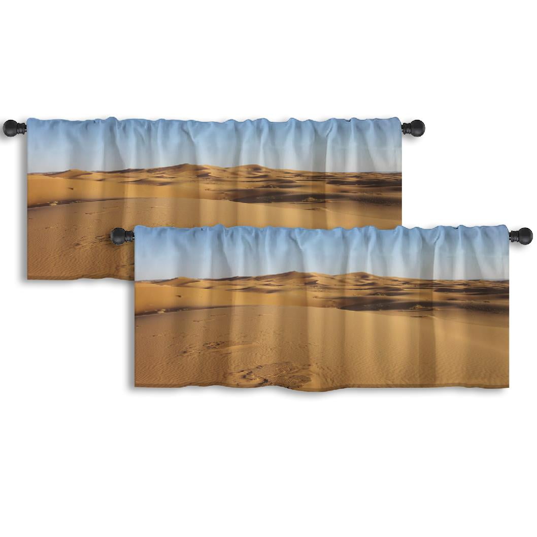 LALILO Kitchen Curtain Valance Sahara Desert Desert Day Desert Rod ...