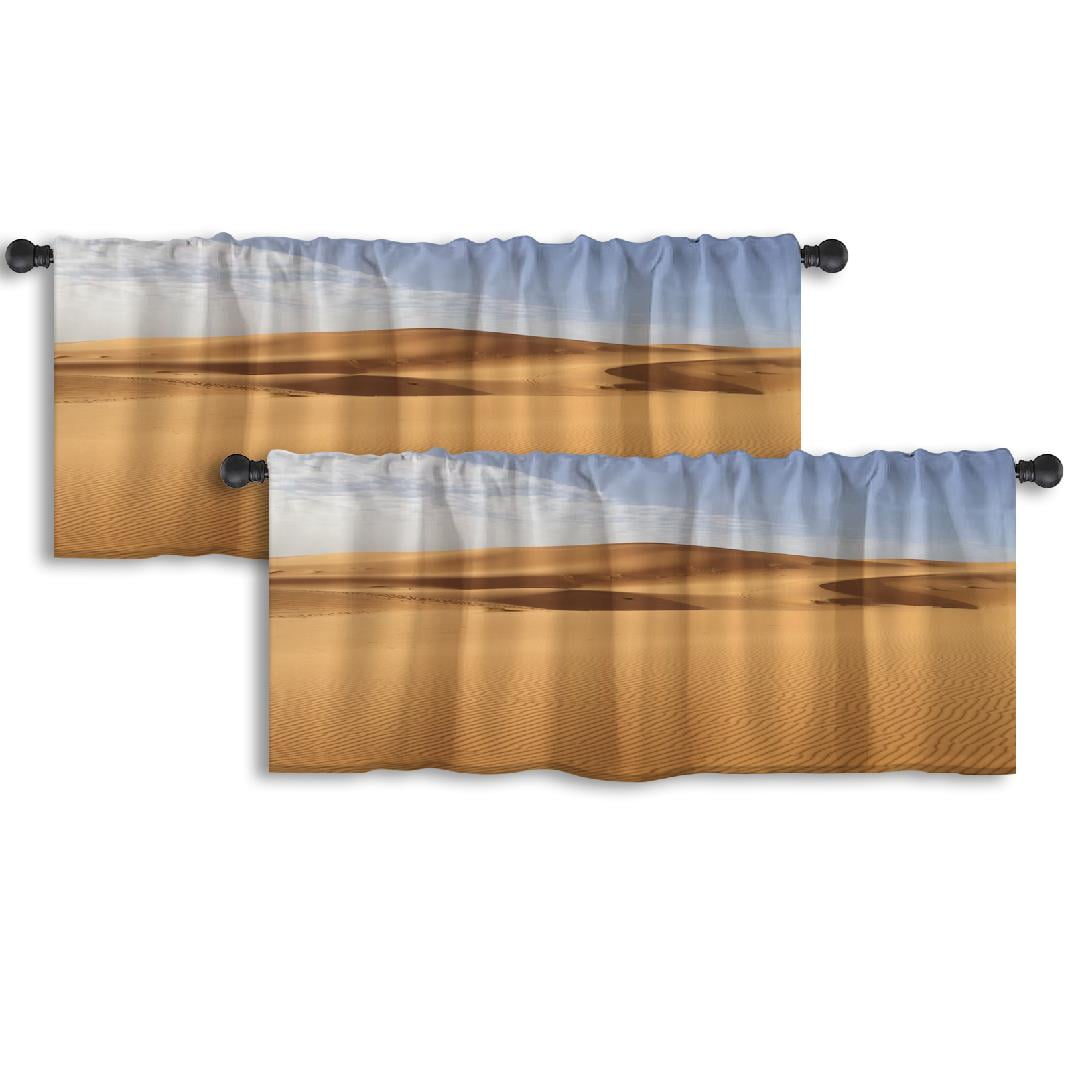 LALILO Kitchen Curtain Valance Sahara Desert Desert Sahara Rod Pocket ...