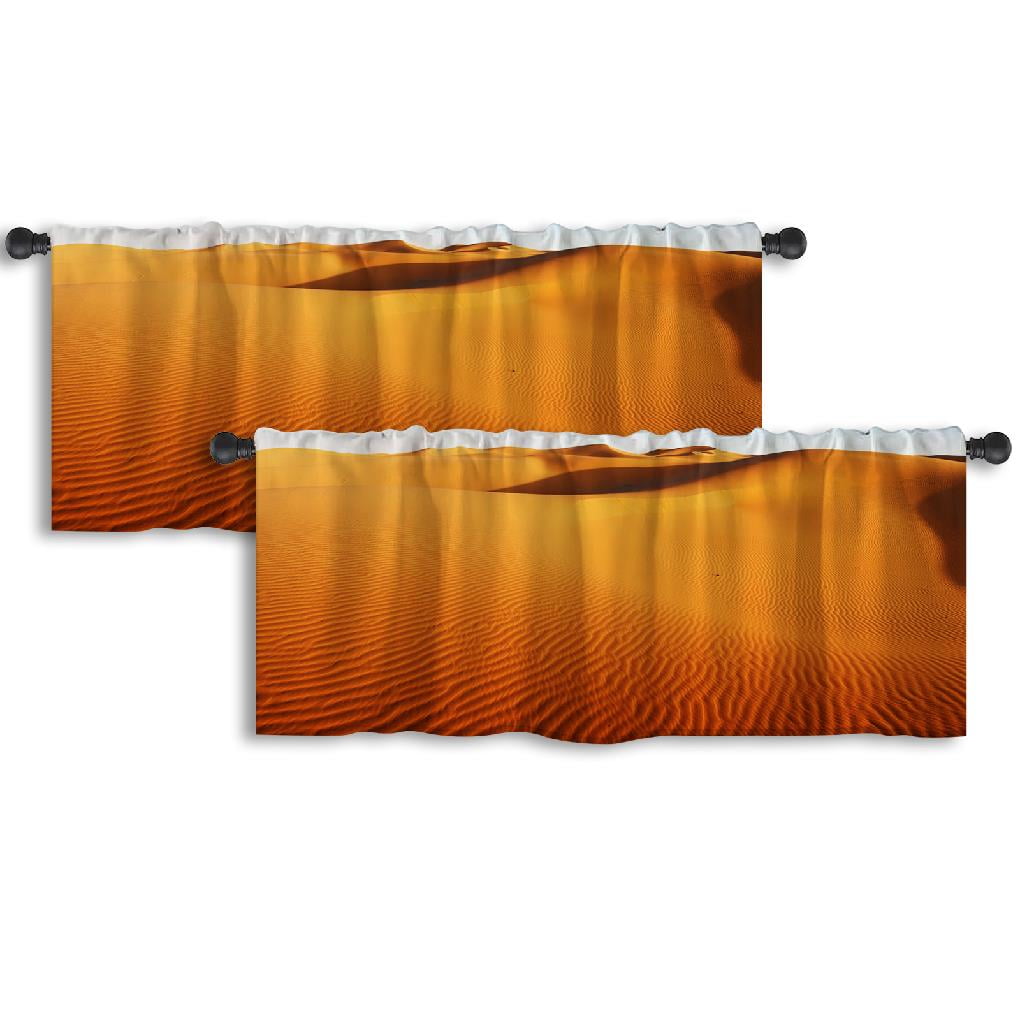 LALILO Kitchen Curtain Valance Sahara Desert Morocco Desert Rod Pocket ...