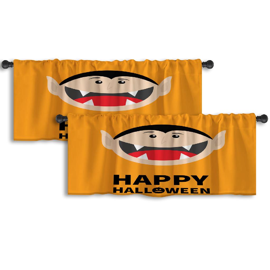 LALILO Kitchen Curtain Valance Salmon Watercolor Water Color Rod Pocket ...