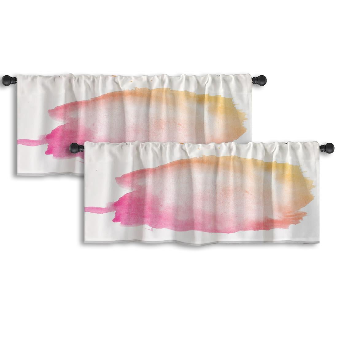 LALILO Kitchen Curtain Valance Sand Sunrise Sahara Desert Rod Pocket ...