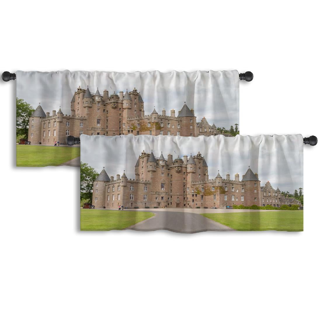LALILO Kitchen Curtain Valance Scotland 2018 Castle Rod Pocket Window ...