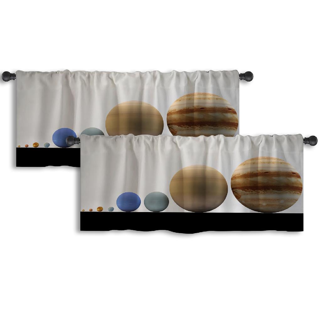 LALILO Kitchen Curtain Valance Solar System Planets Nasa Rod Pocket ...