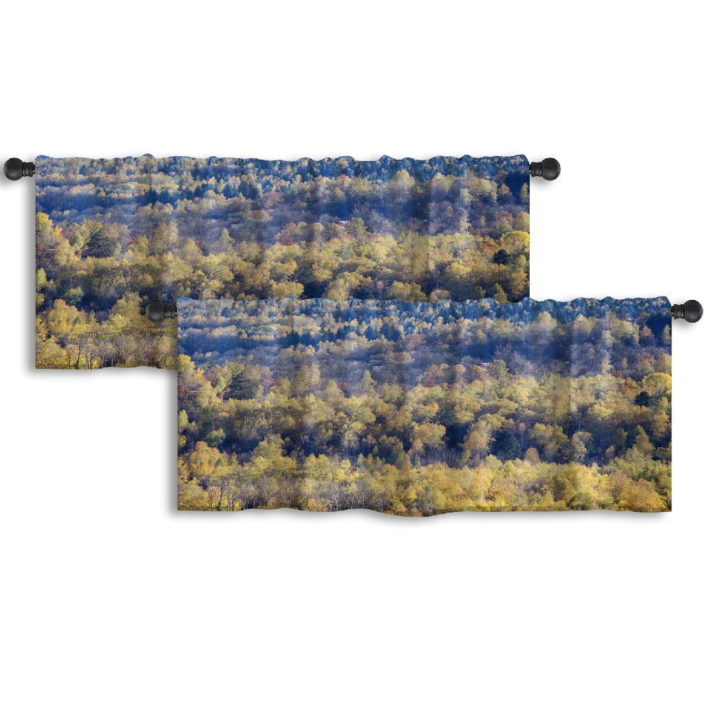 LALILO Kitchen Curtain Valance Space Nasa Space Black Spiral Rod Pocket ...