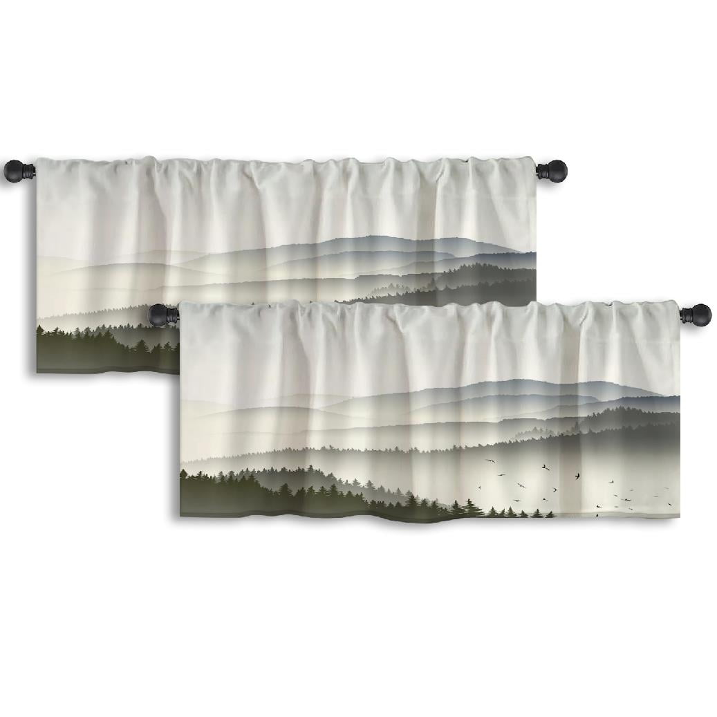 LALILO Kitchen Curtain Valance Sparkles Star Spark Starburst Rod Pocket ...