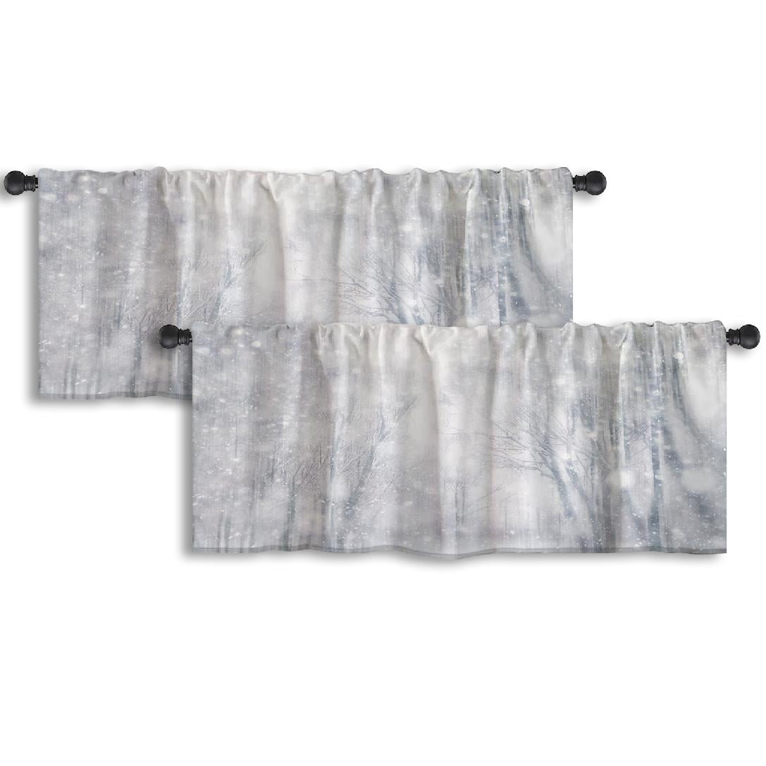 LALILO Kitchen Curtain Valance Splash Green Metallic Ink Water Rod ...