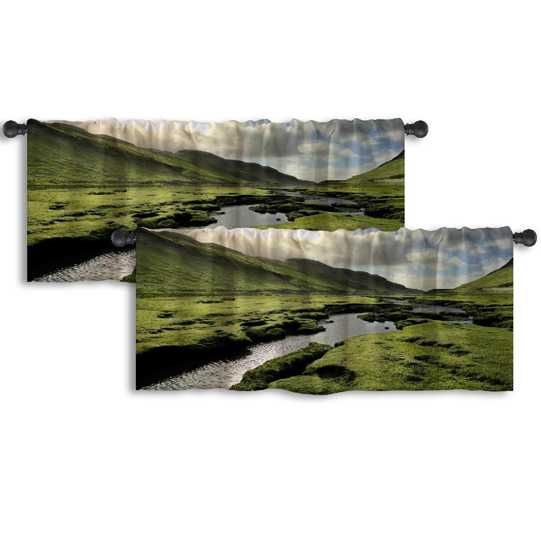 LALILO Kitchen Curtain Valance Spring Scotland Rod Pocket Window ...