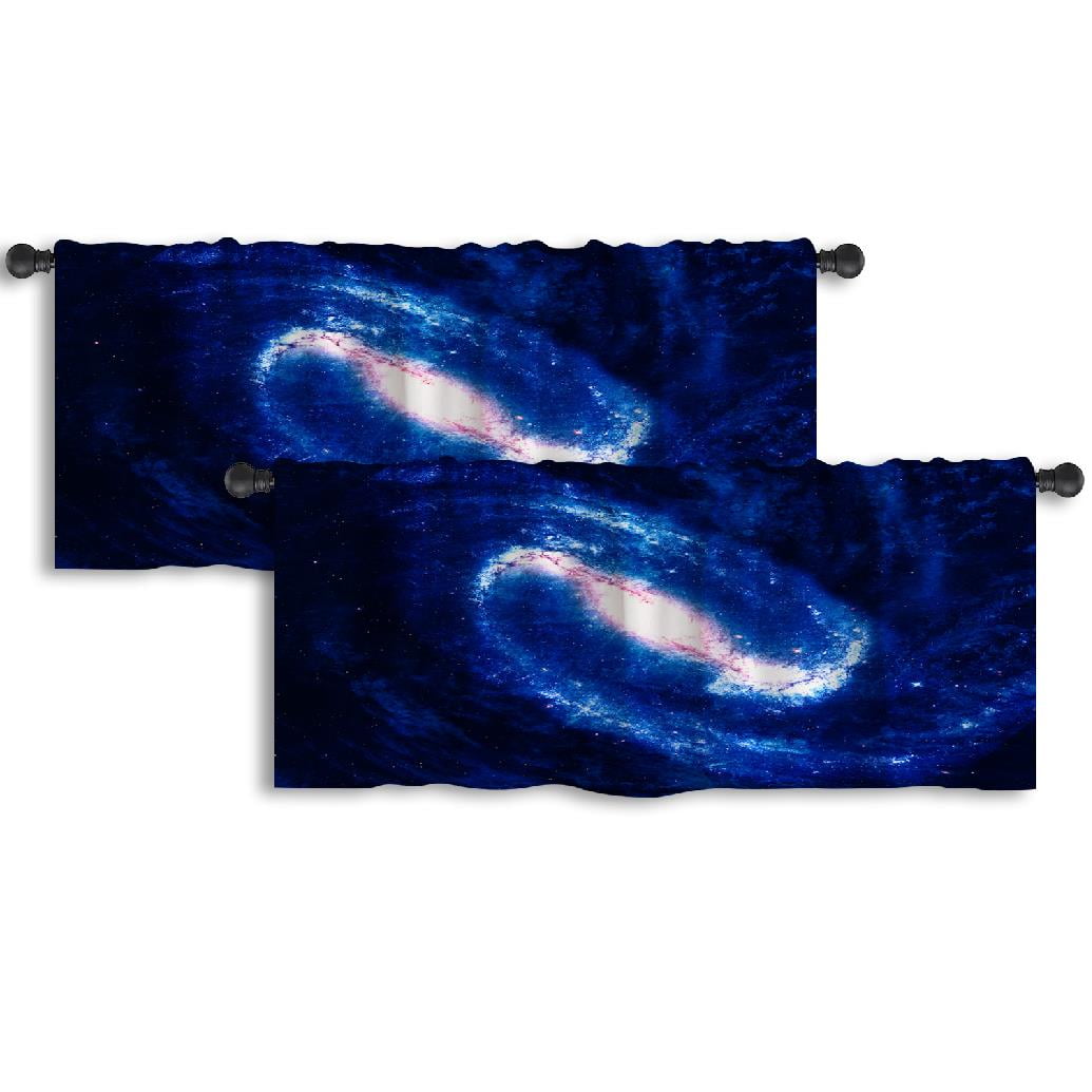 LALILO Kitchen Curtain Valance Square Splash Liquid Shape Rod Pocket ...