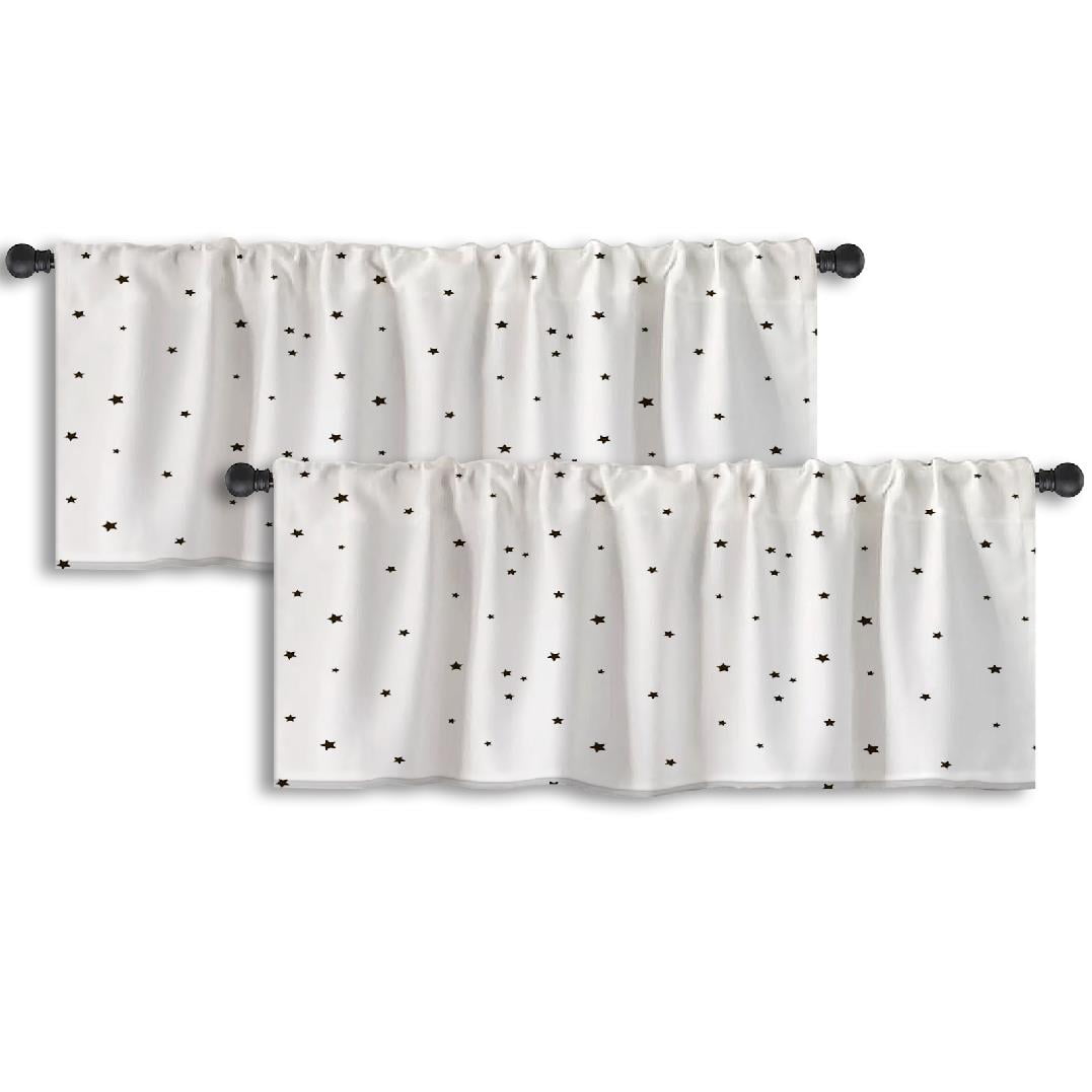 LALILO Kitchen Curtain Valance Stars Stars Star Flat Galaxy Rod Pocket ...