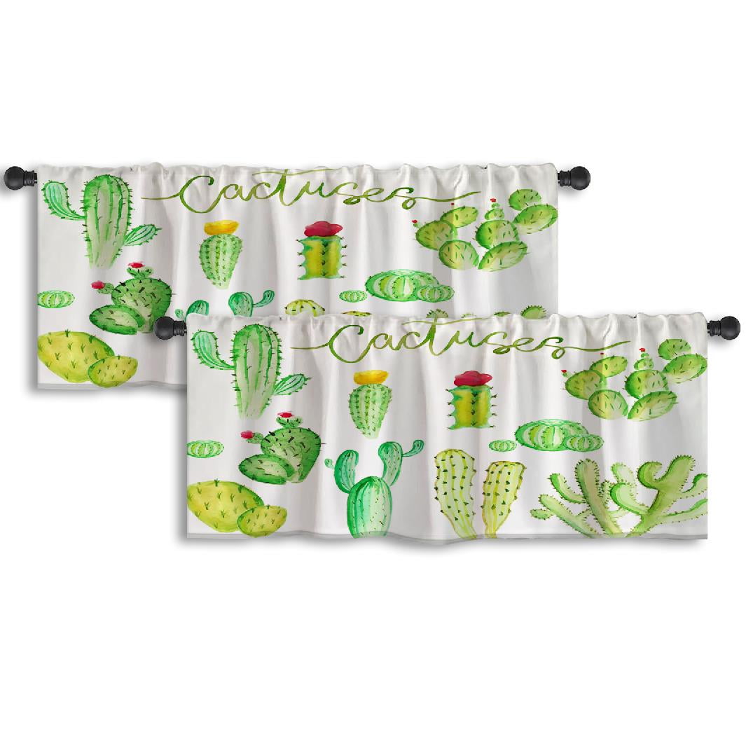 LALILO Kitchen Curtain Valance Straw Umbrella Eagle Beach Rod Pocket ...