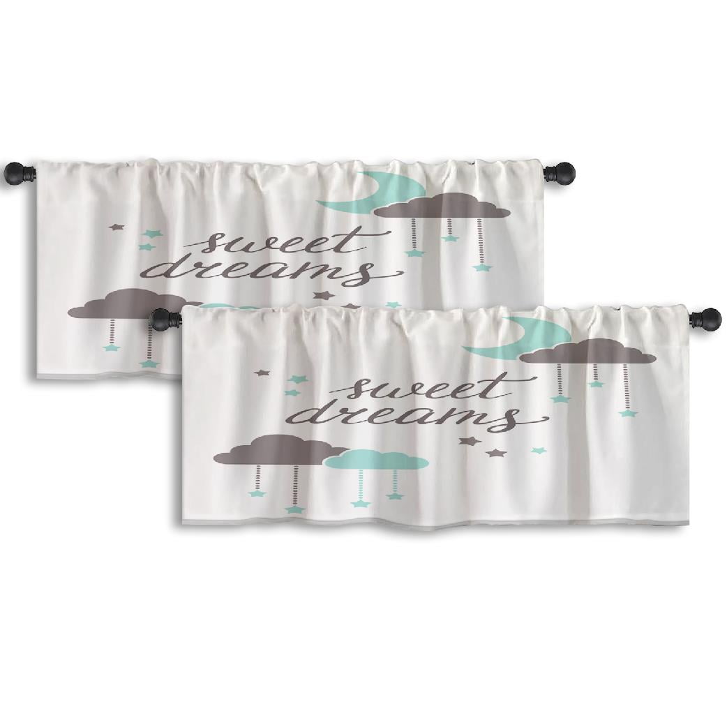 LALILO Kitchen Curtain Valance Sweet Dreams Lettering With Rod Pocket ...