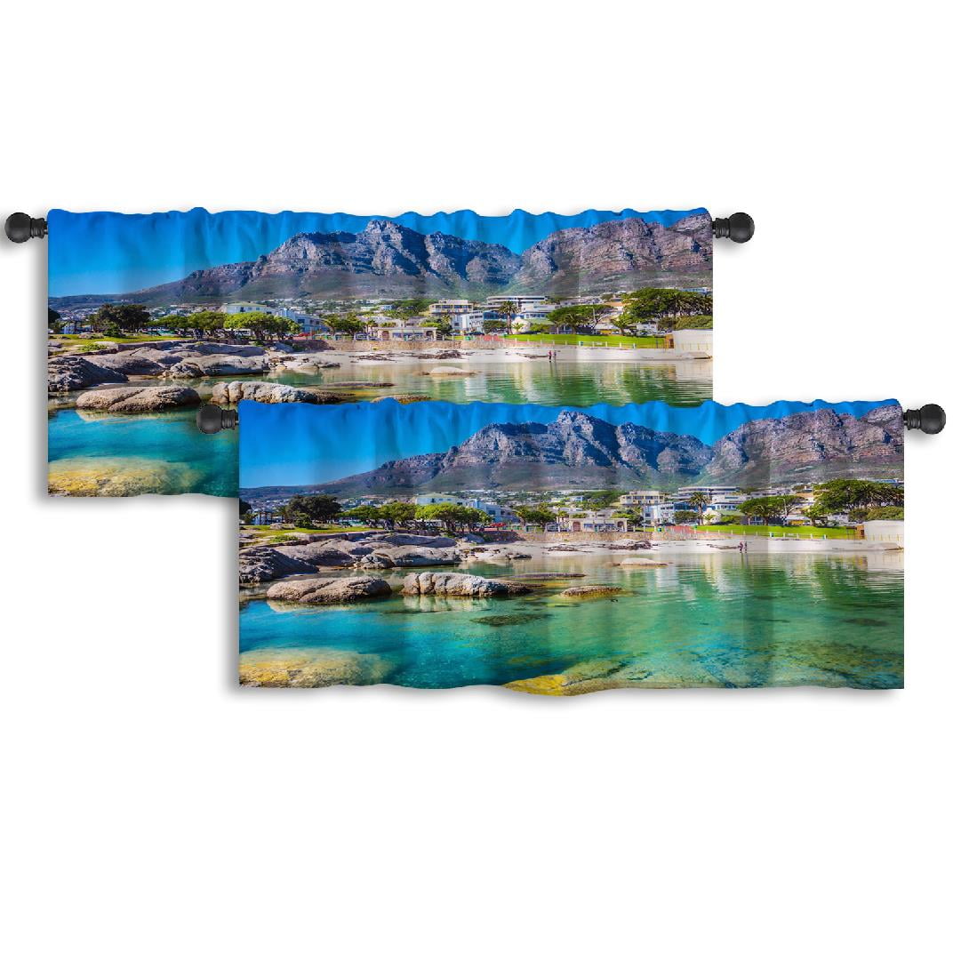 LALILO Kitchen Curtain Valance Town South Africa City Beach Rod Pocket ...