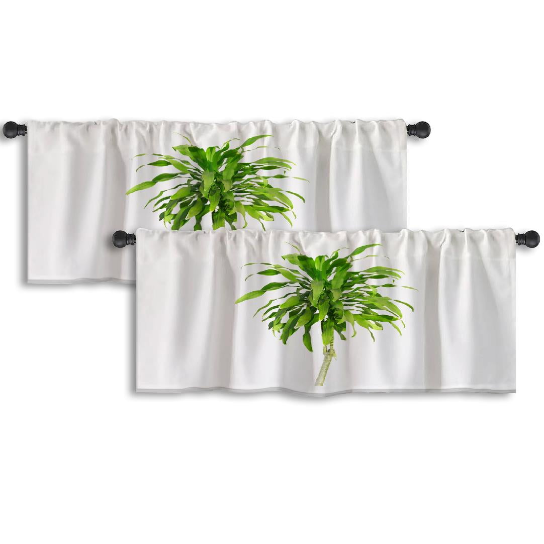 LALILO Kitchen Curtain Valance Tree House Tree Green Leaf And Rod ...