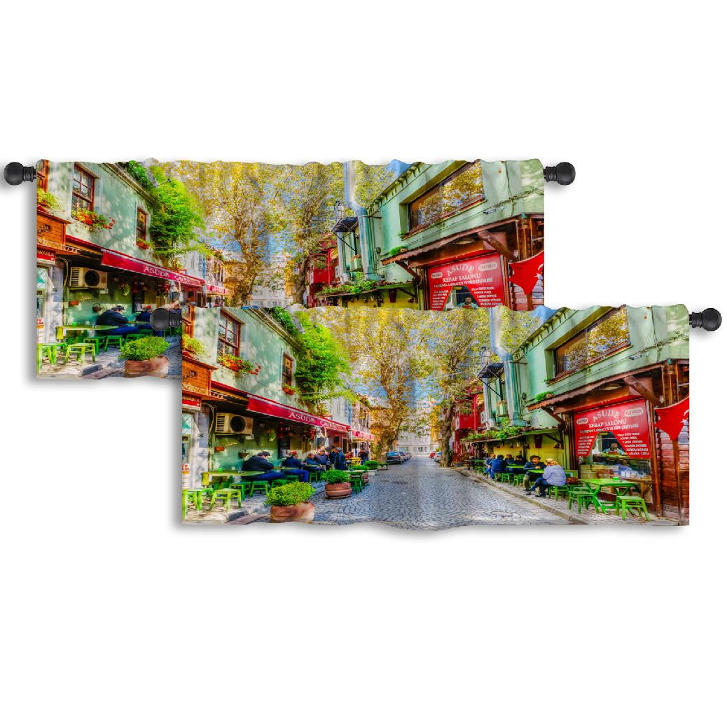 LALILO Kitchen Curtain Valance Turkey November Street Rod Pocket Window ...